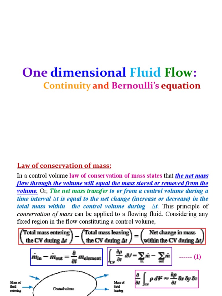 One Dimensional Flow Pdf Fluid Dynamics Pressure