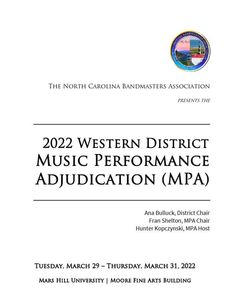2022 NC Western District MPA Overview | PDF | Performing Arts
