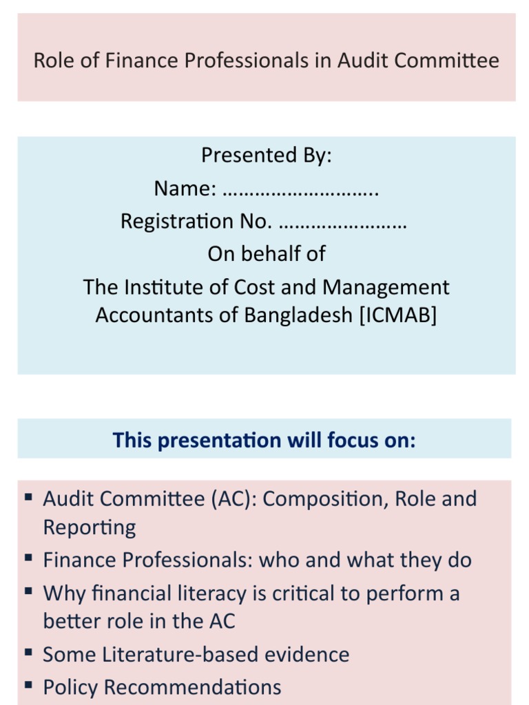 SAFA Presentation AC | PDF | Audit Committee | Audit