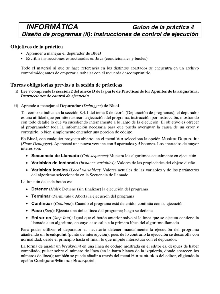 Guion P4 | PDF | Programa de computadora | Programación