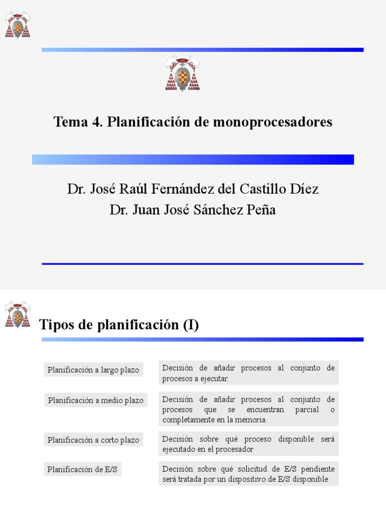 Tema4. Planificación - 2020 | PDF | Proceso (Computación) | Planificación