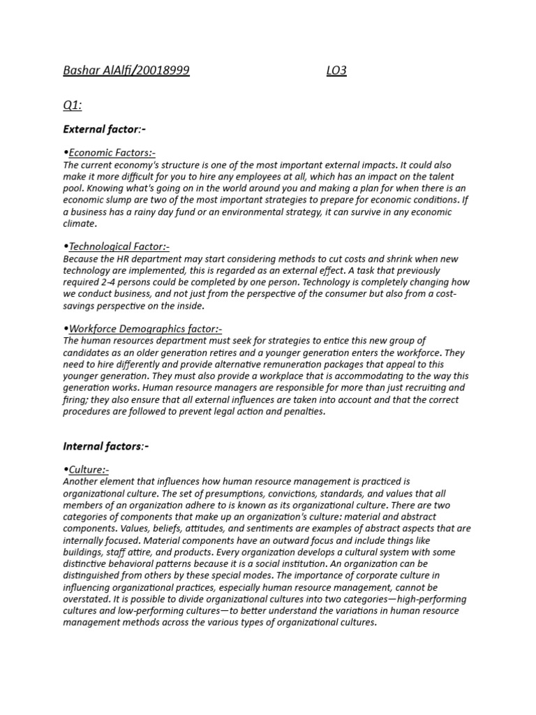 HR Lo3 | PDF | Human Resource Management | Organizational Culture