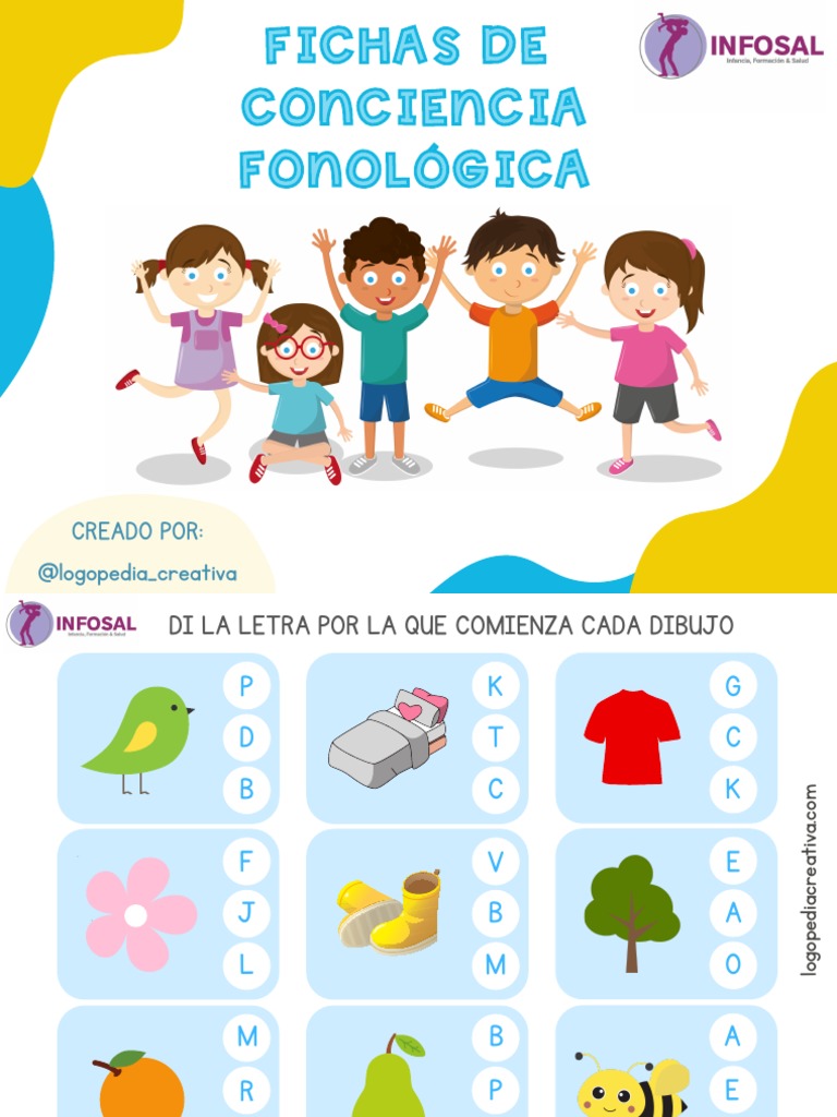 Fichas de Conciencia Fonológica Infantil | PDF | Lingüística ...