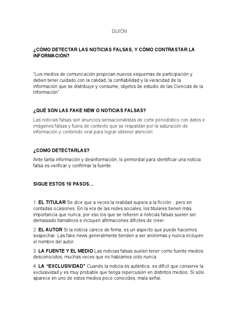 Cómo Detectar Noticias Falsas Efectivamente | PDF