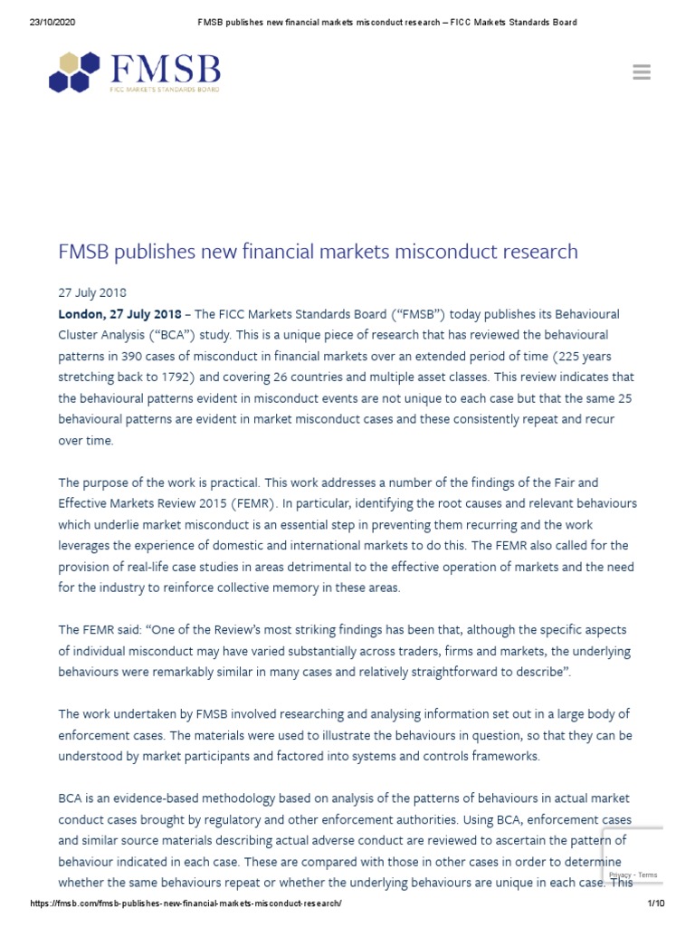 FMSB Publishes New Financial Markets Misconduct Research - FICC Markets ...