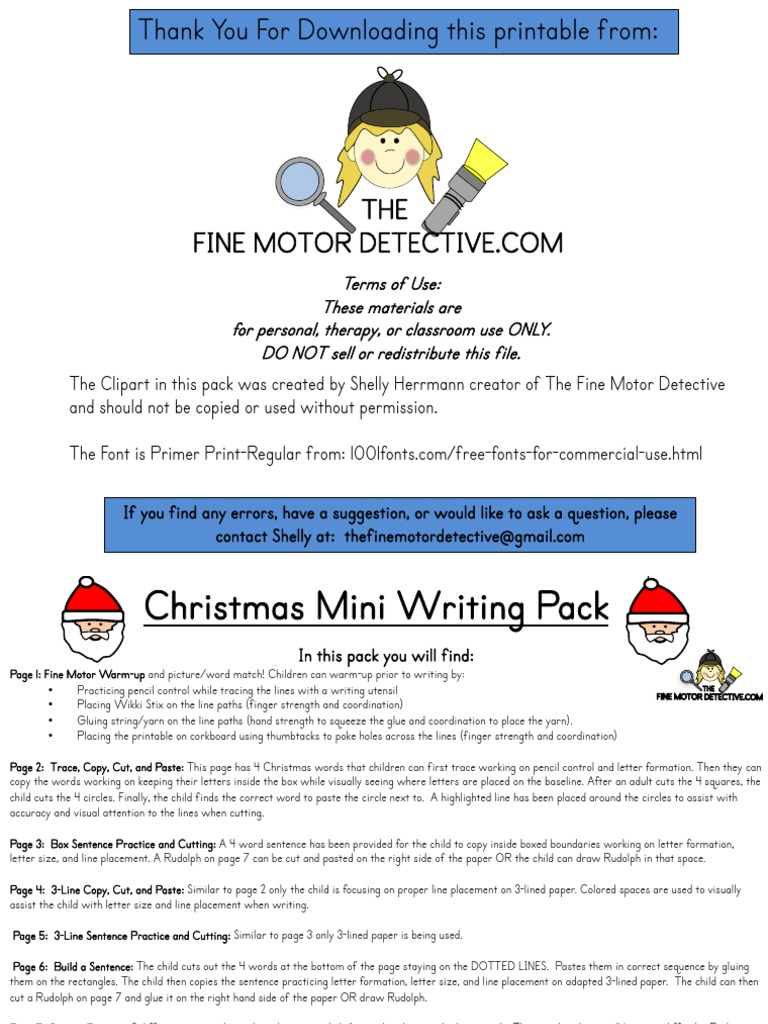 Christmas Mini Writing Pack Secure | PDF