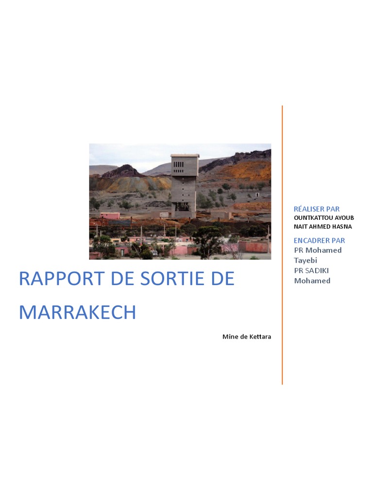 Rapport sur la Mine de Kettara à Marrakech | PDF | Exploitation minière | Sciences de la terre