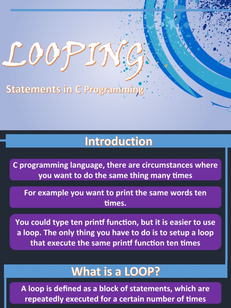 C Looping Statements | PDF C Looping Statements | PDF