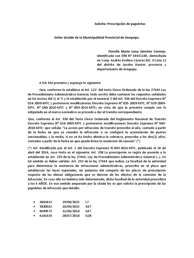 Prescripcion Papeletas de Transito | PDF | Estatuto de limitaciones | Ley Pública
