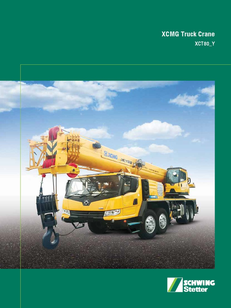 XCT80_Y 80t Crane Load Chart | PDF | Crane (Machine) | Truck