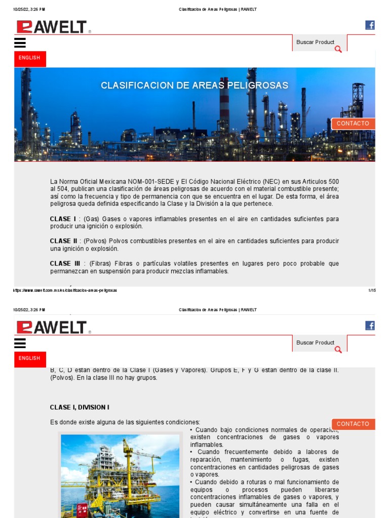 Clasificacion de Areas Peligrosas - RAWELT | PDF | Combustión | Hidrógeno