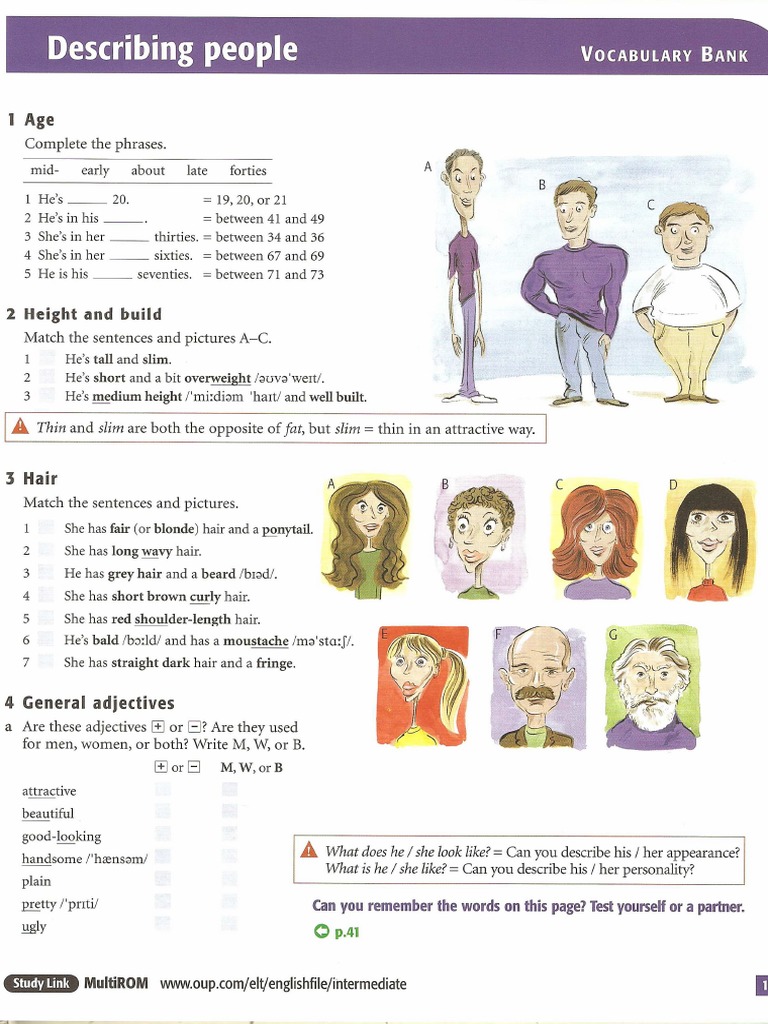 NEF Int SB 3B Voc Bank Describing People | PDF