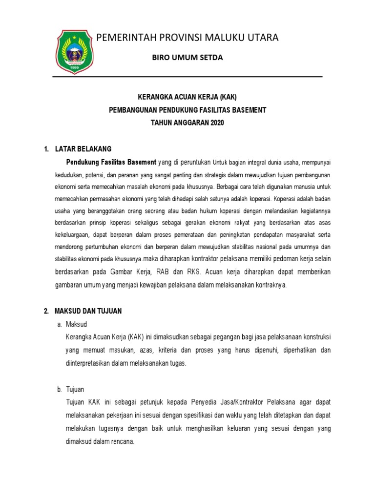 Kak Kontraktor Basement | PDF | Bisnis | Pengelolaan Keuangan & Uang