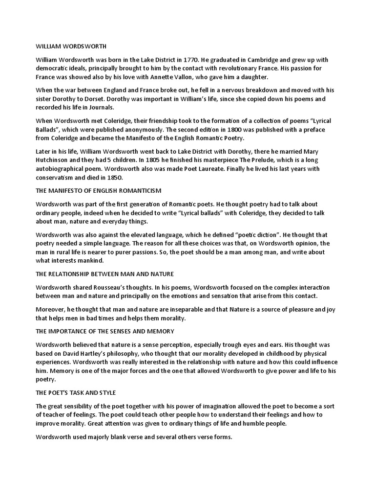 William Wordsworth Download Free Pdf William Wordsworth Poetry