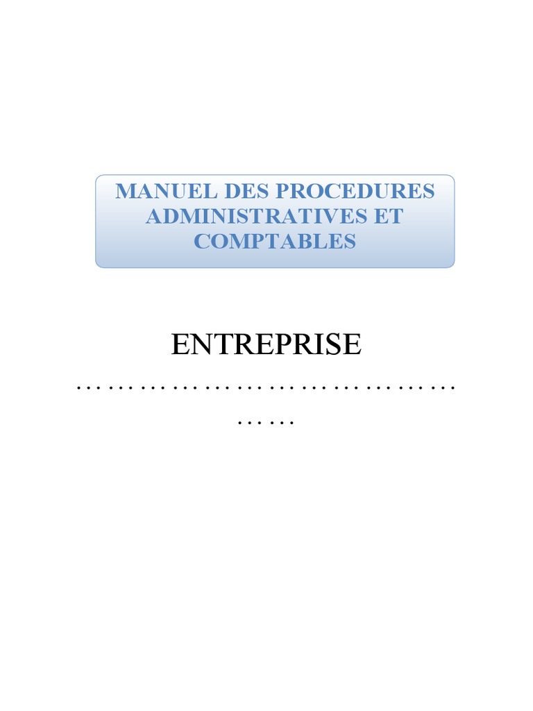 Manuel de Procedures | PDF | Dépréciation | Comptabilité