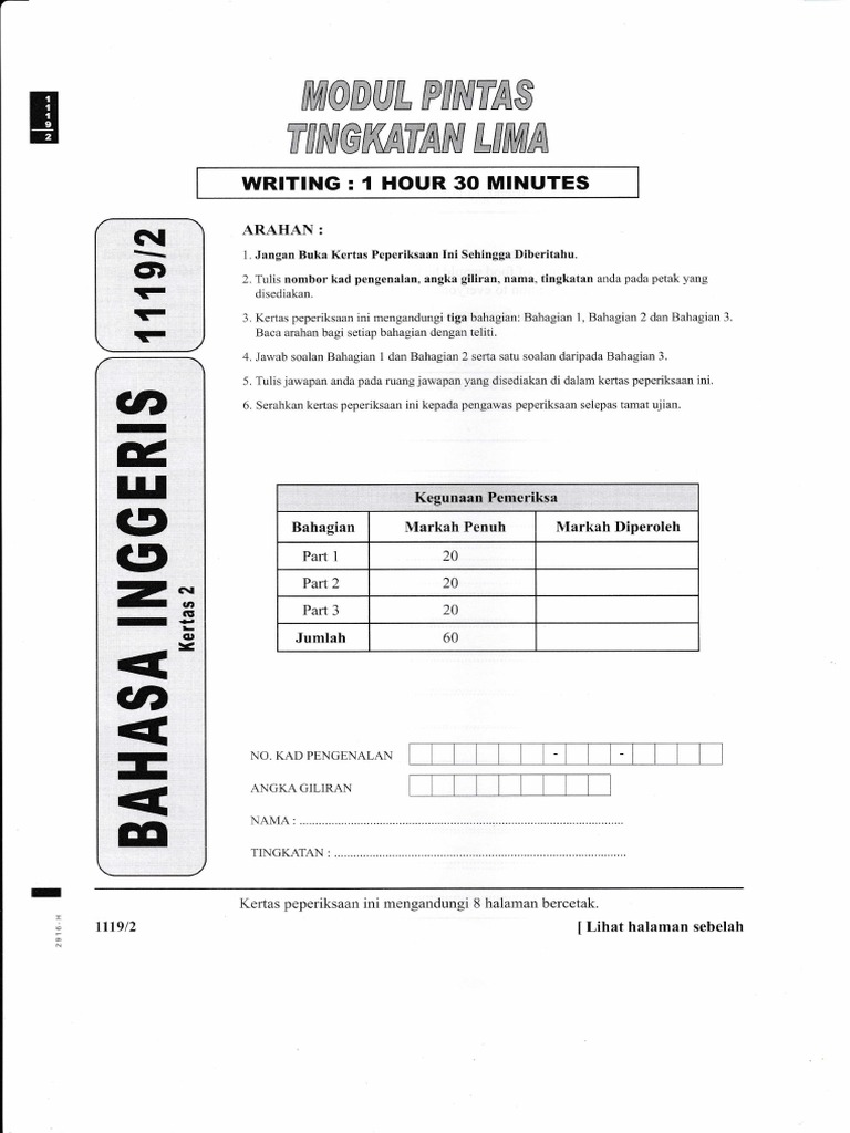 Bahasa Inggeris K2 Selangor Set 1 2022 Pdf Mass Media Communication