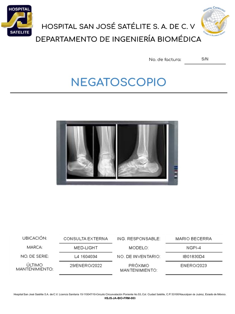 Negatoscopio Med-Light NGPI-4 en Hospital | PDF | Hospital | Business