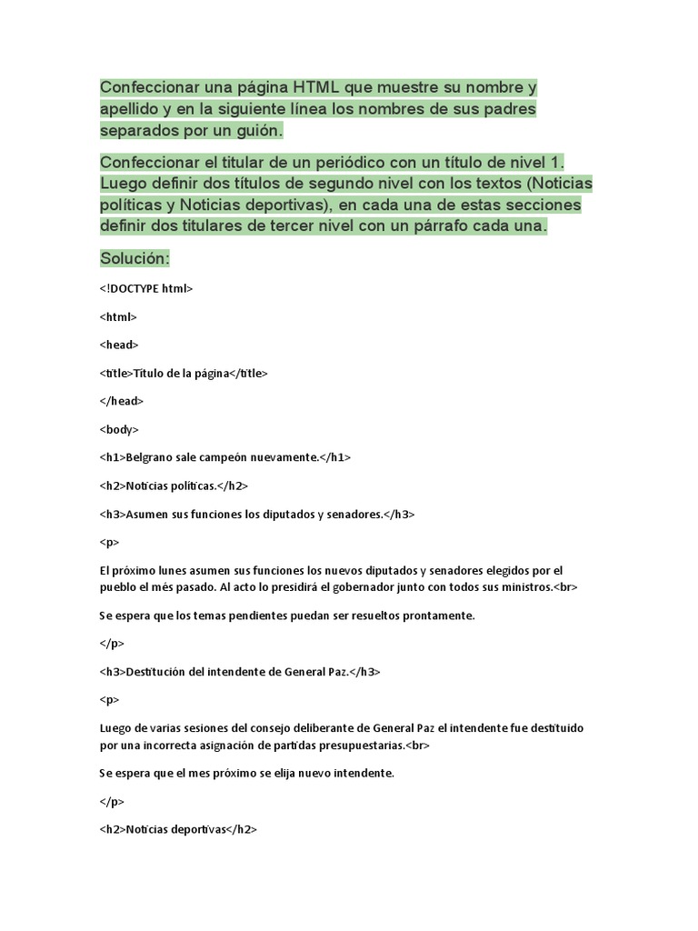 Ejemplos de Páginas HTML Básicas | PDF | Php | Hipervínculo