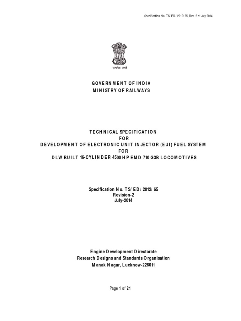 Technical Specification - Rev - 2 July14 | PDF | Fuel Injection ...