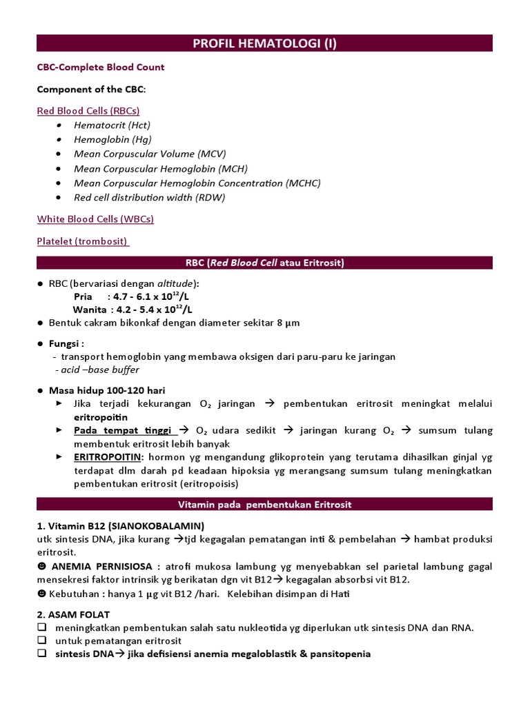 Profil Hematologi | PDF