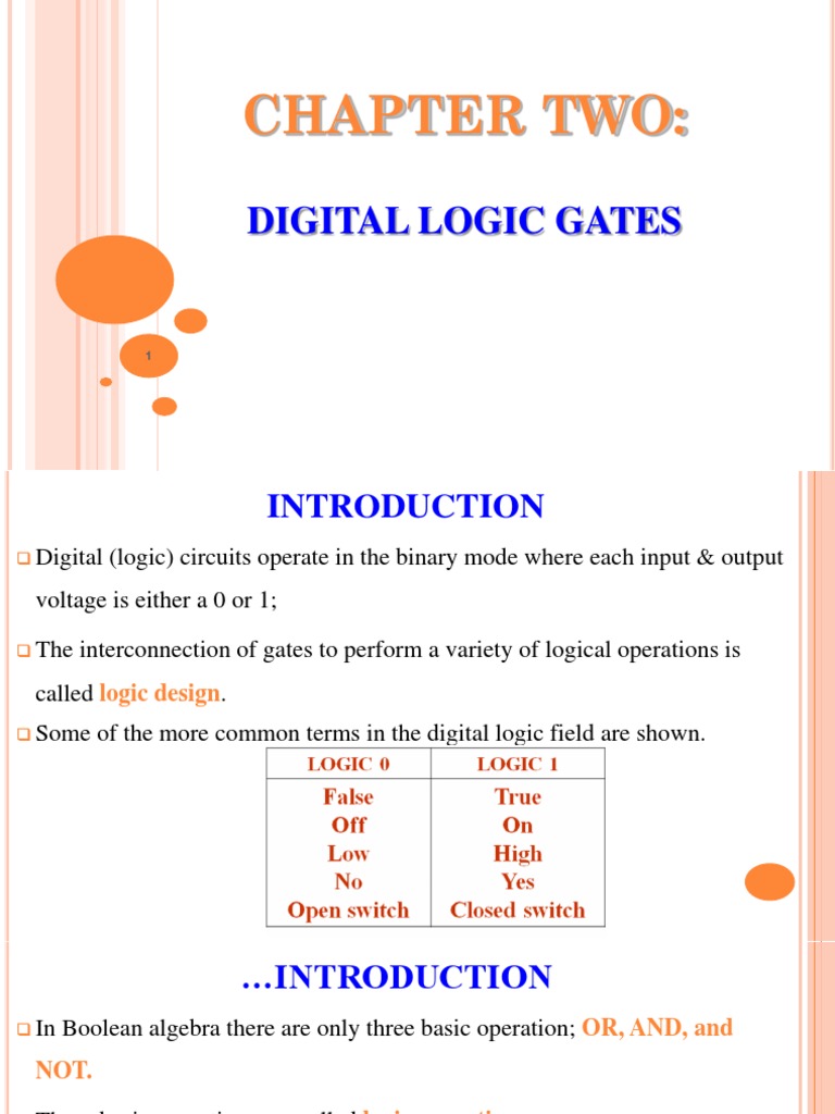 Chapter Two | PDF | Logic Gate | Electronic Circuits