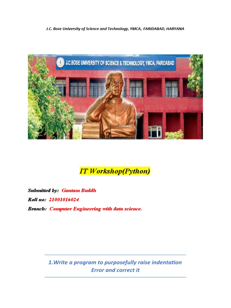 Jcbust Python It Workshop Report On Fundamental Data Types Pdf Parameter Computer