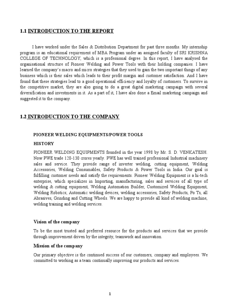 Pioneer Intern Report Final Draft | PDF | Sales | Marketing