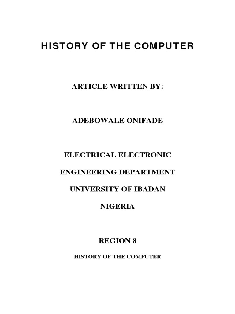 HISTORY_OF_THE_COMPUTER | PDF | Microcomputers | Integrated Circuit