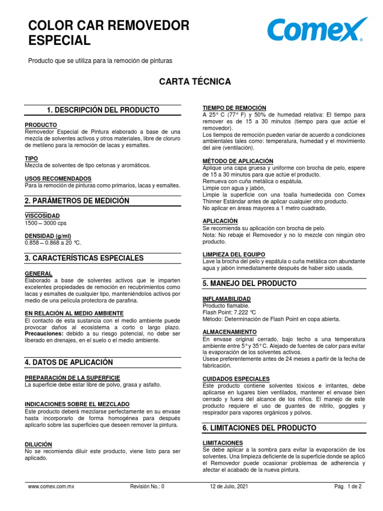 Removedor de Pintura Comex | PDF | Cepillo | Usuario (informática)