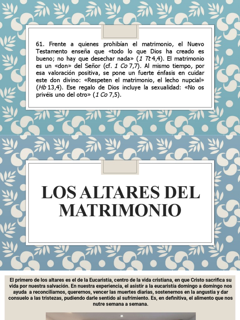 Los Tres Altares Del Matrimonio | PDF