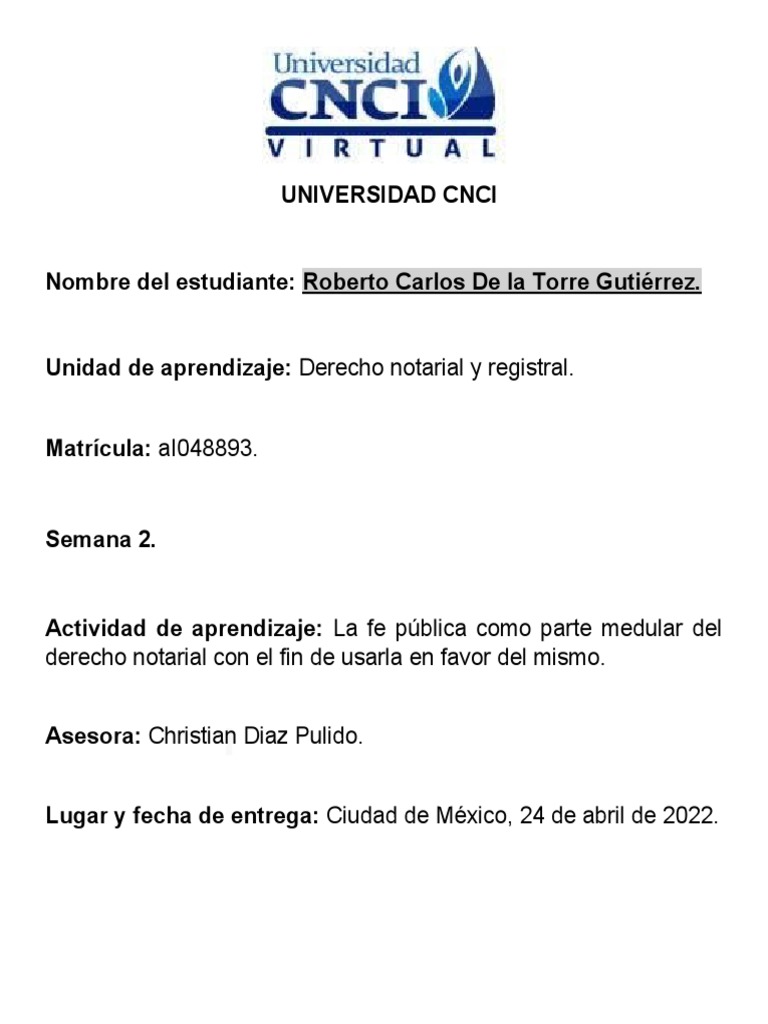 Actividad 2 Derecho Notarial y Registral | PDF | Justicia | Crimen y violencia