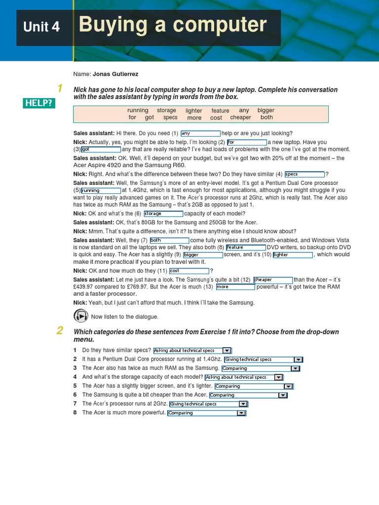 Unit4 Workbook | PDF | Laptop | Computer Science