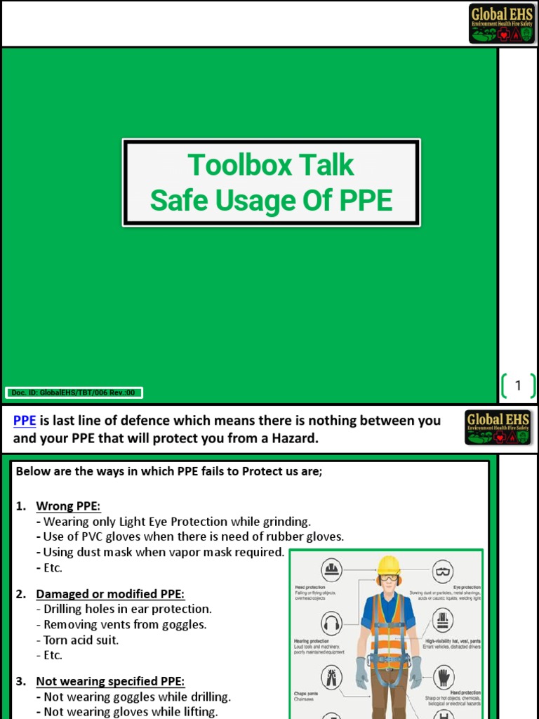 Safe PPE Usage Guidelines | PDF | Personal Protective Equipment ...