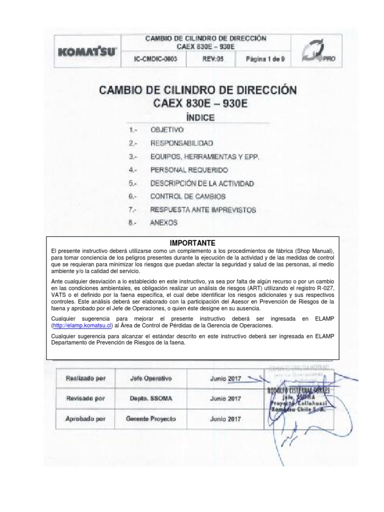 IC-CMDIC-0003 Cambio Cilindro de Dirección Caex 830E y 930E Nov 16 ...