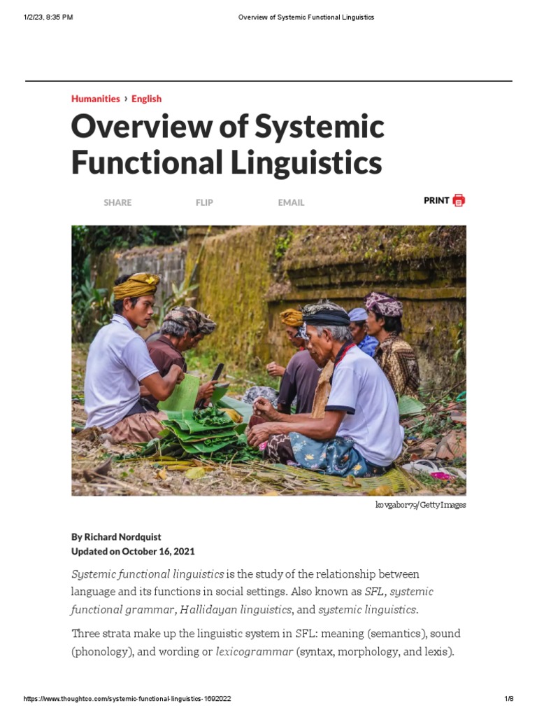 Overview of Systemic Functional Linguistics | PDF | Linguistics ...