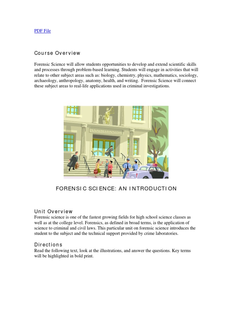 SCIFSU01Forensic Introduction | PDF | Forensic Science | Crime Scene