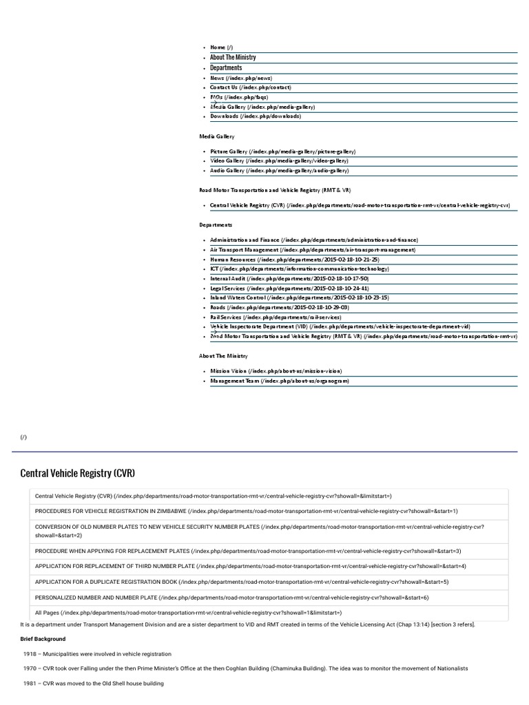 Central Vehicle Registry (CVR) | PDF | Driver's License | Identity Document