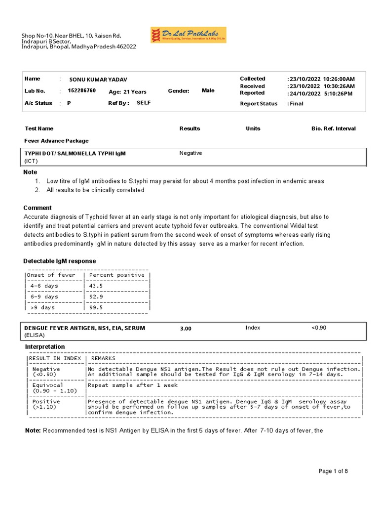 Sonu Report | Download Free PDF | White Blood Cell | C Reactive Protein