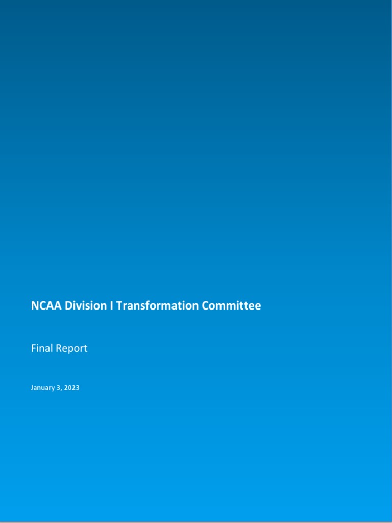 NCAA Division I Transformation Committee Final Report | Download Free ...