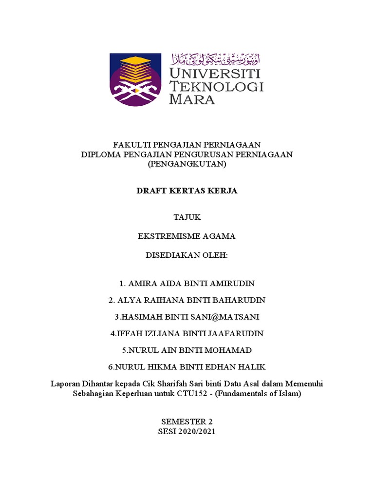 Contoh Draf Ctu 552 | PDF