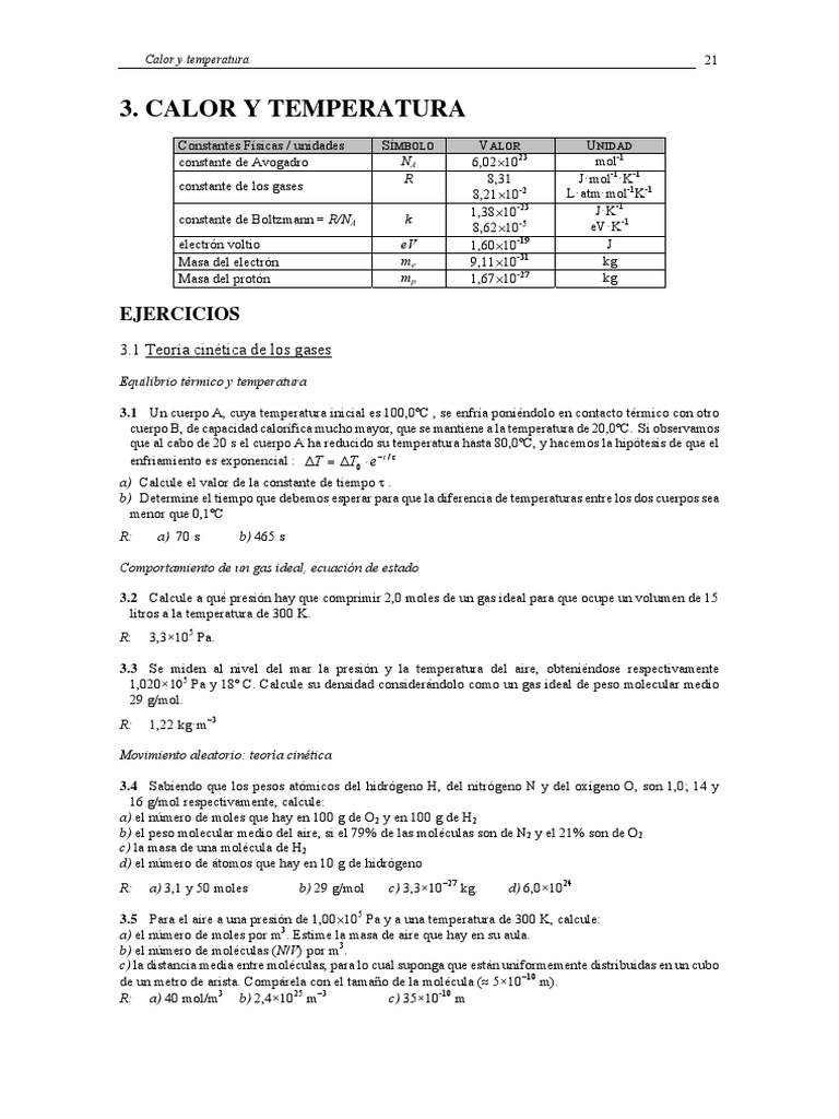 3 Termodinamica | PDF | Gases | Temperatura
