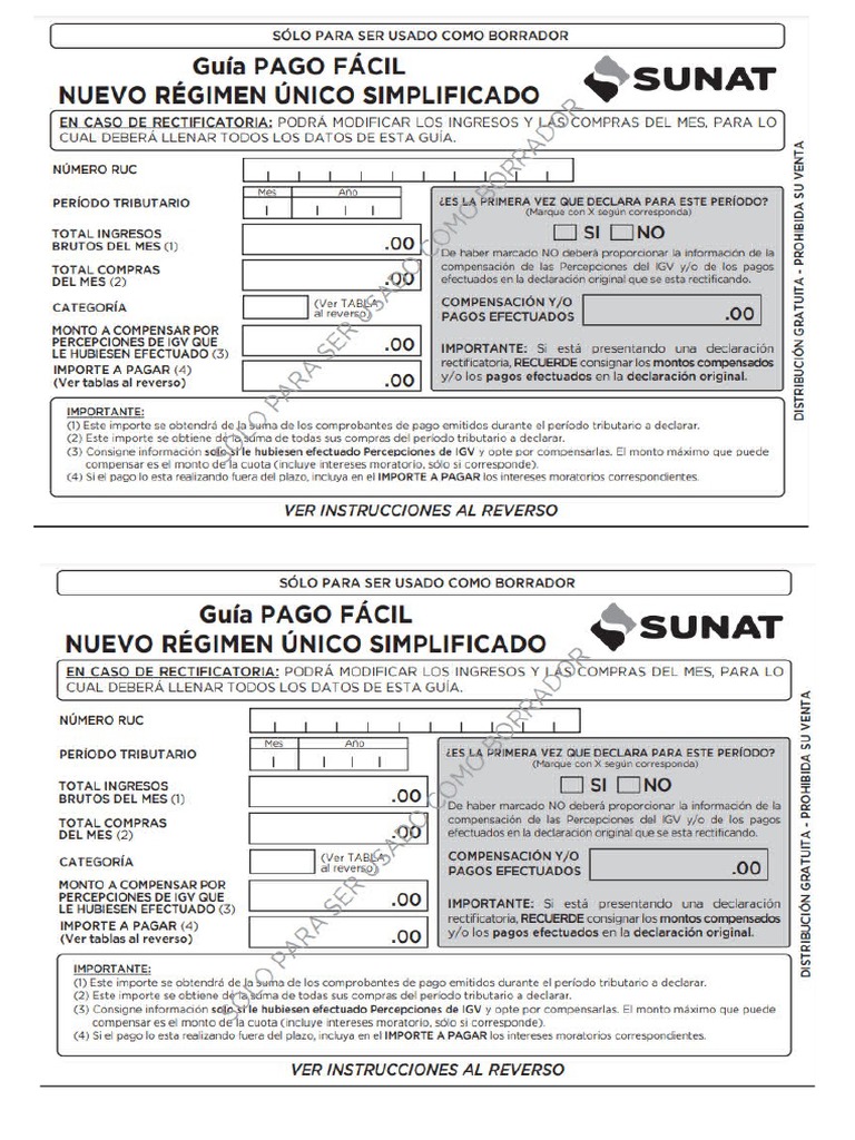 Guias de Pago Nuevos Rus | PDF