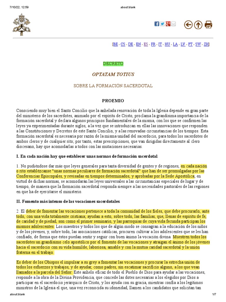 Optatam Totius | PDF