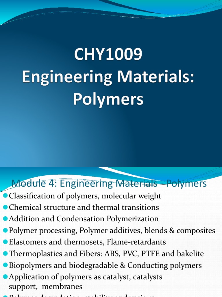 Understanding Polymer Engineering Concepts | PDF | Polymers | Copolymer