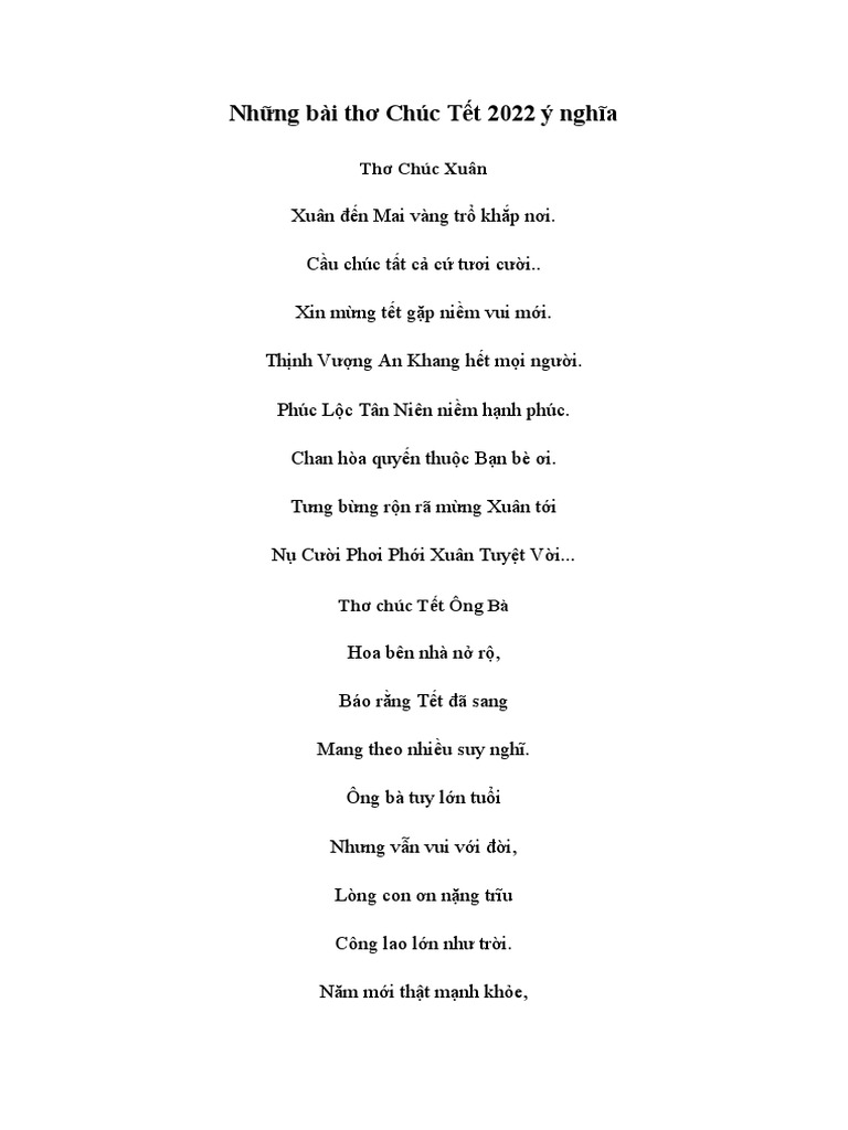Tho Chuc Tet | PDF