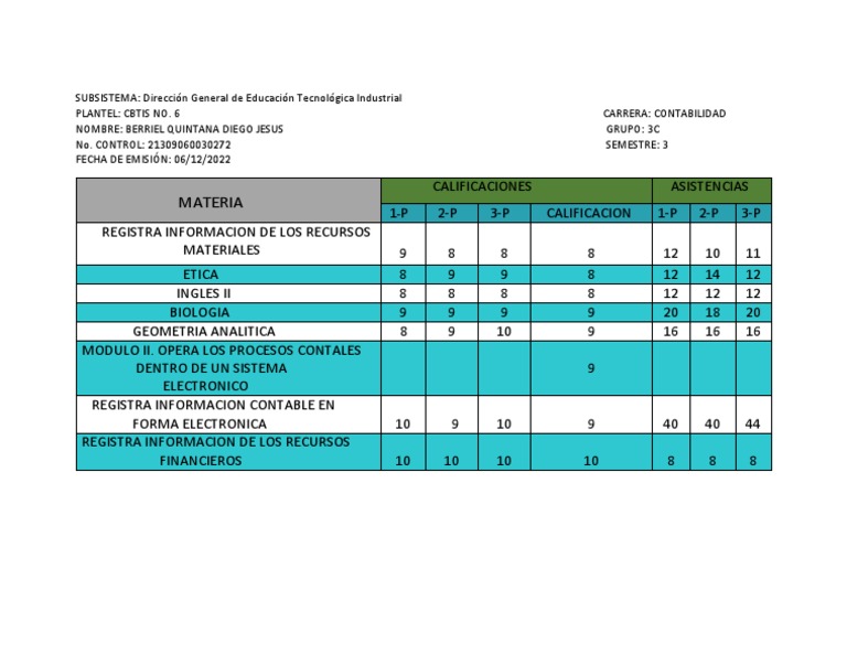 Boleta de Preparatoria | PDF