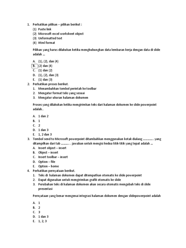 Kisi - Kisi Informatika Kelas X | PDF