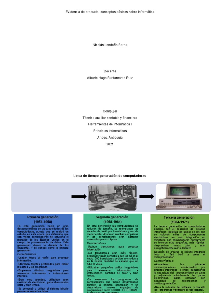 Línea de Tiempo: Generaciones de Computadoras | PDF | Microprocesador ...