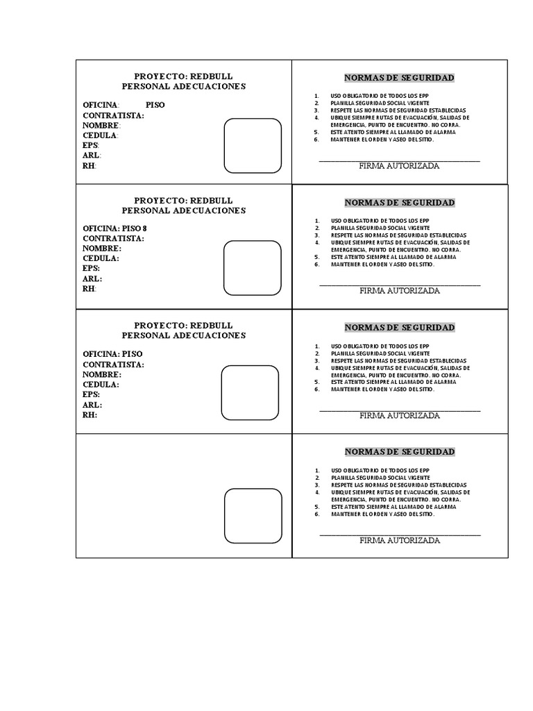 Formato Carnets de Obra (BLANCO) | PDF