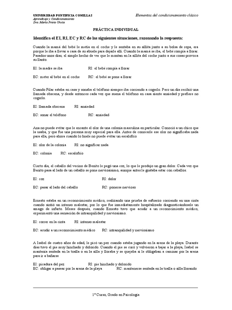 Practica 4 (Elementos Del Condicionamiento Clásico) | PDF